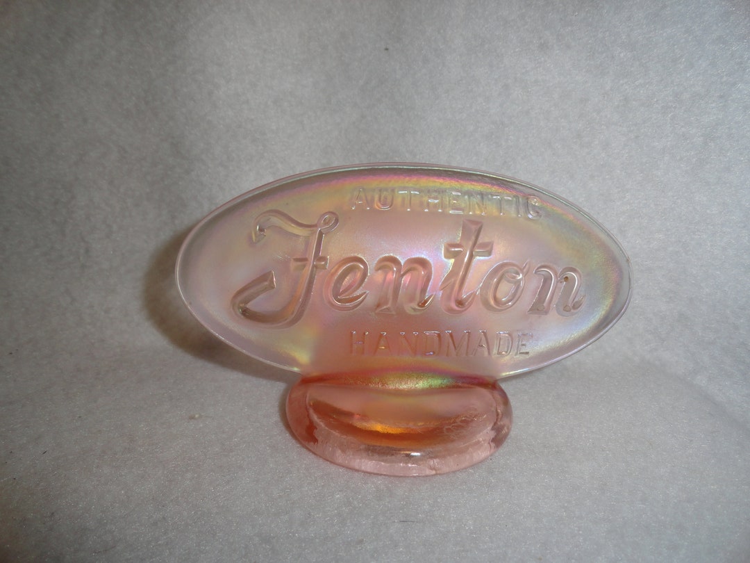 Fenton Velva Rose Stretch Glass Logo Sign - Hand Signed by George ...