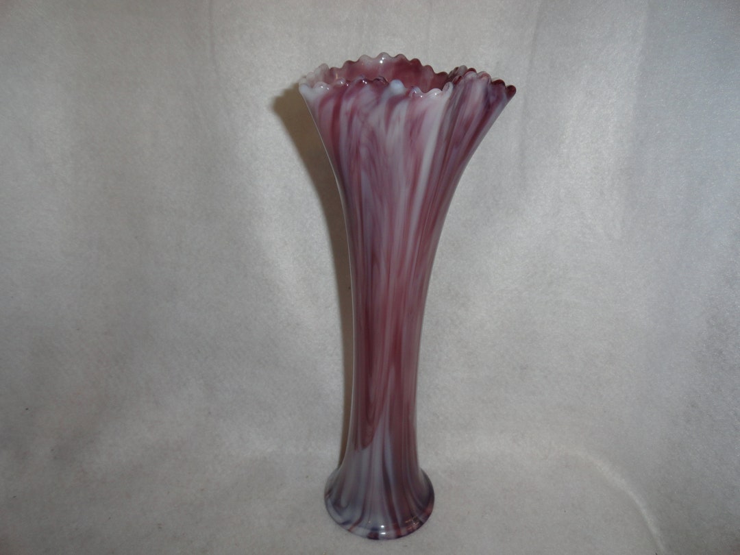 Vintage Purple Slag Swung Vase - Etsy