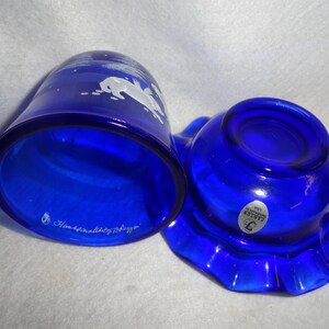 Fenton Mary Gregory Hand Painted Cobalt Blue Fairy Lamp - Etsy