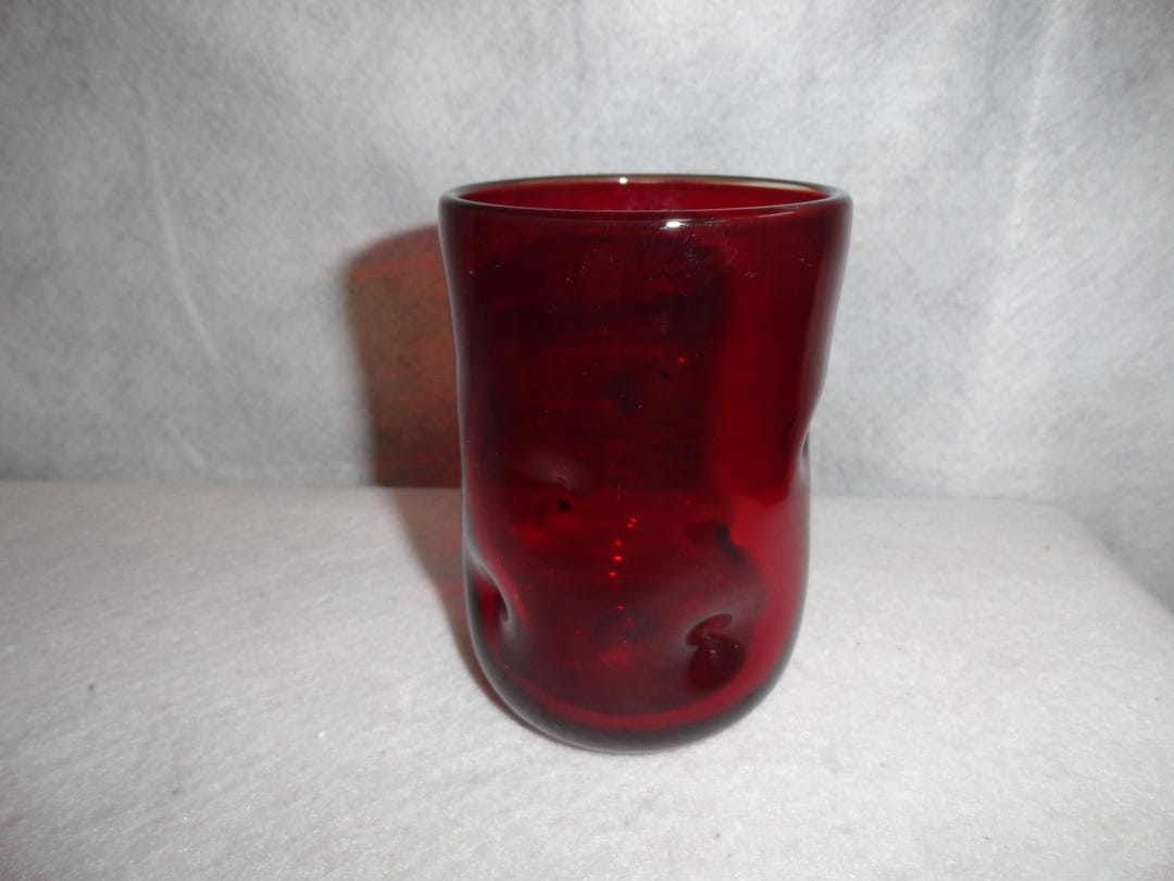 Vintage Blenko Ruby Pinched Sides Tumbler (1) - 4 Are Available - Etsy