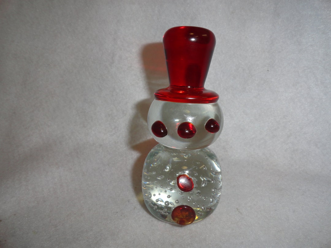 Vintage Hand Blown Art Glass Snowman Kanawha or Blenko - Etsy
