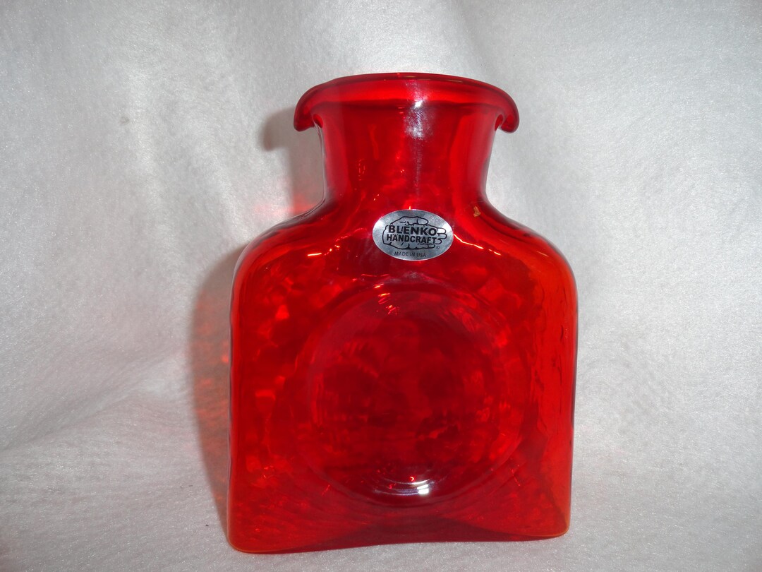 Blenko Ruby Mini Water Bottle - Etsy