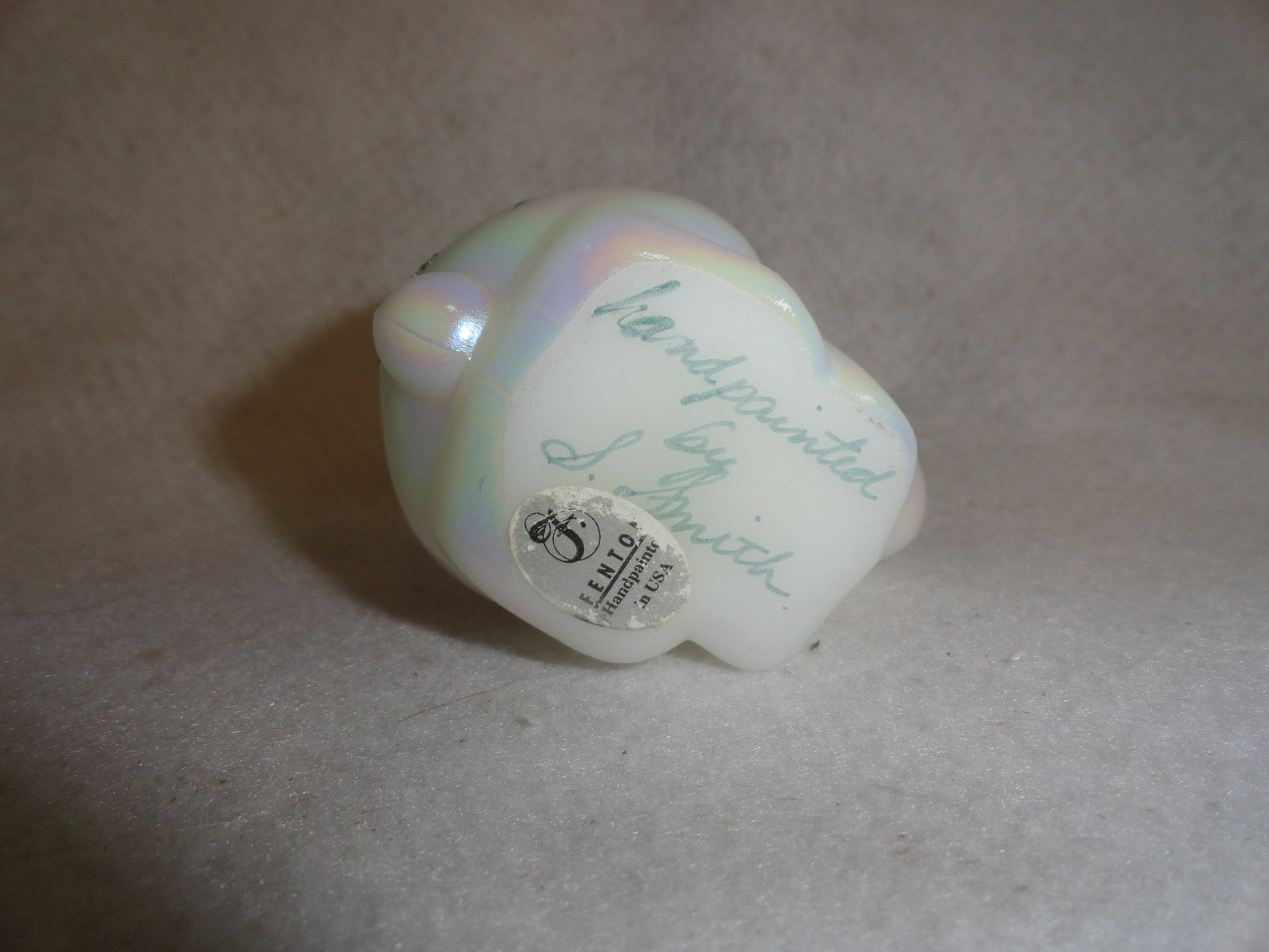 Fenton Hand Painted Pearly Bunny Rabbit Figurine - Etsy