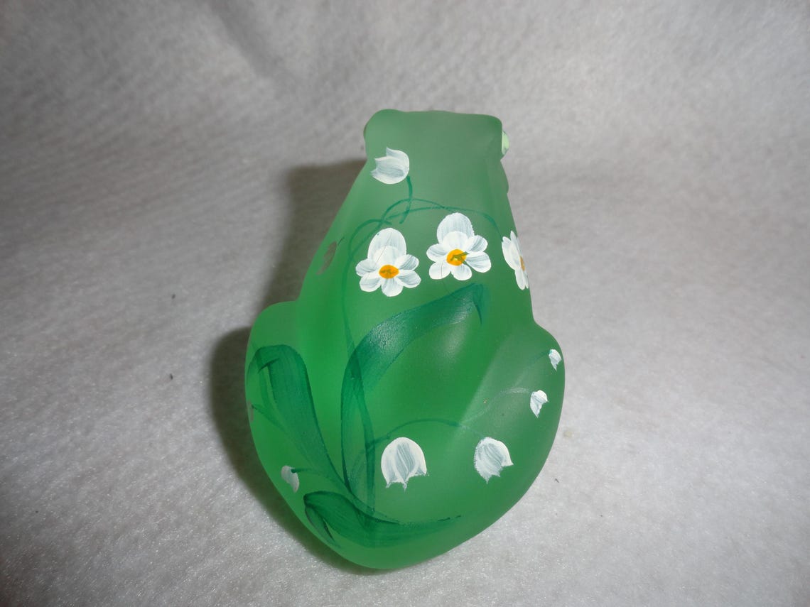 Fenton Hand Painted Satin Frog - Etsy