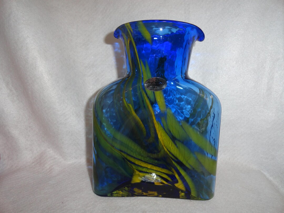 Blenko Starry Night 384 Water Bottle Vase - New - Etsy