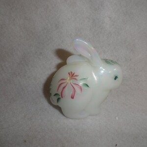 Fenton Hand Painted Pearly Bunny Rabbit Figurine - Etsy