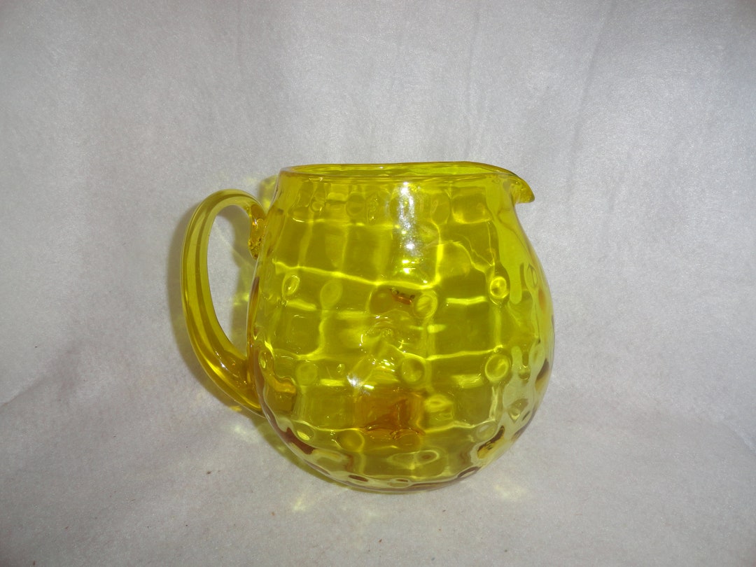 Vintage Blenko 6916 Lemon Dimpled Pitcher - Etsy