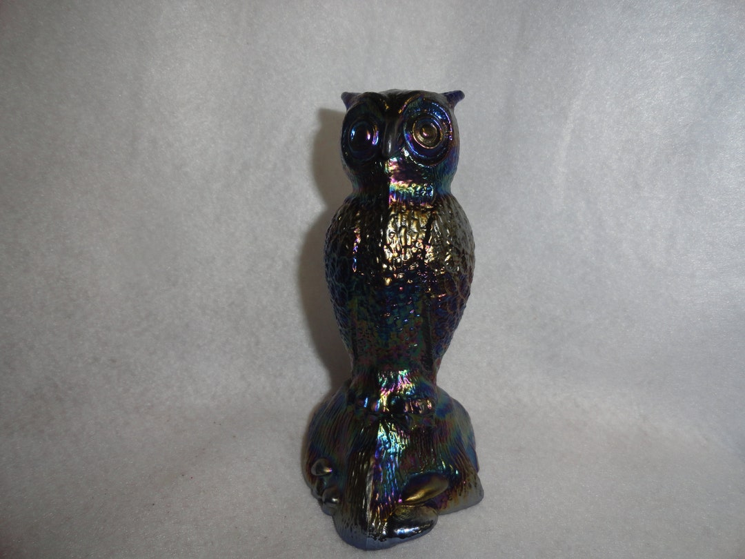 Fenton Carnival Glass Owl Figurine - Etsy