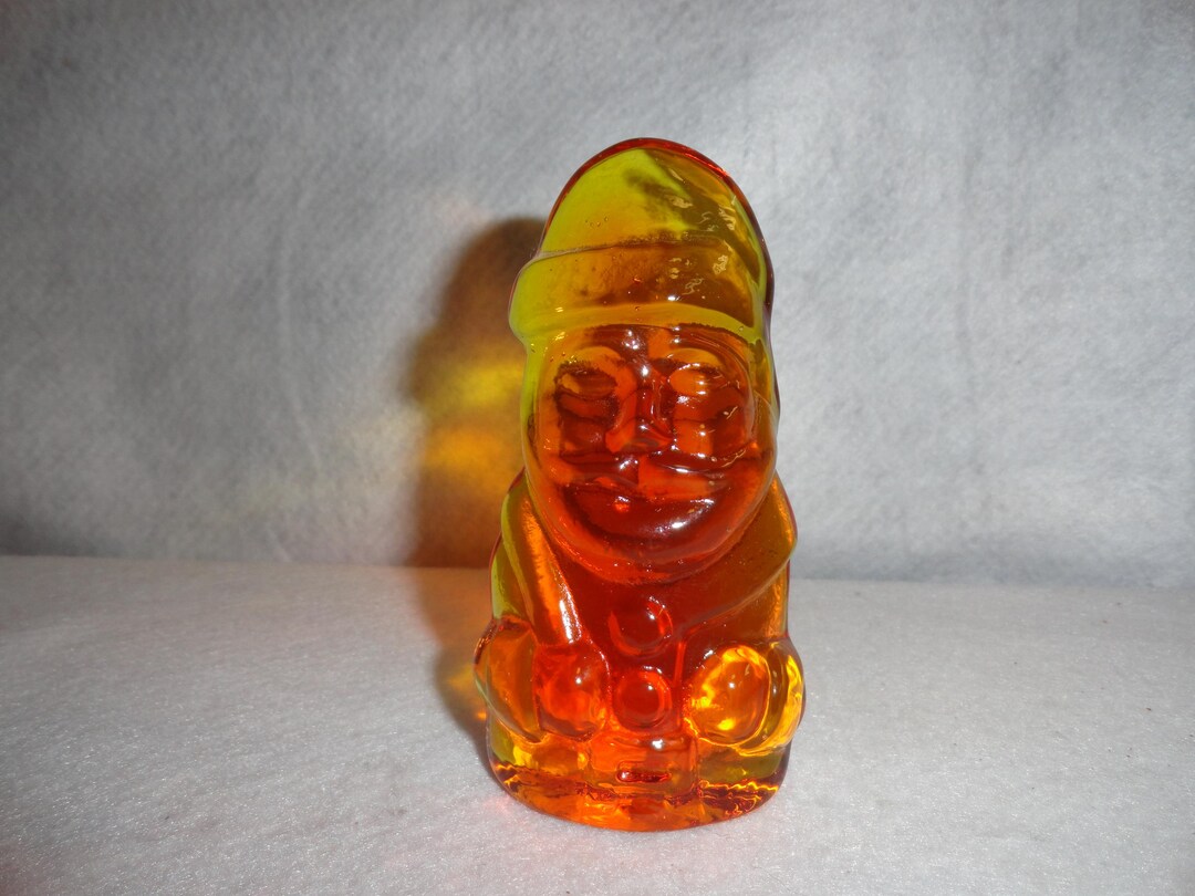 Blenko Tangerine Santa Paperweight - Etsy