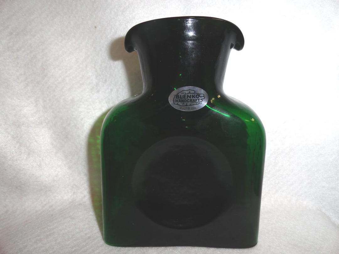 Blenko Malachite Green Mini 384 Water Bottle - New - Etsy