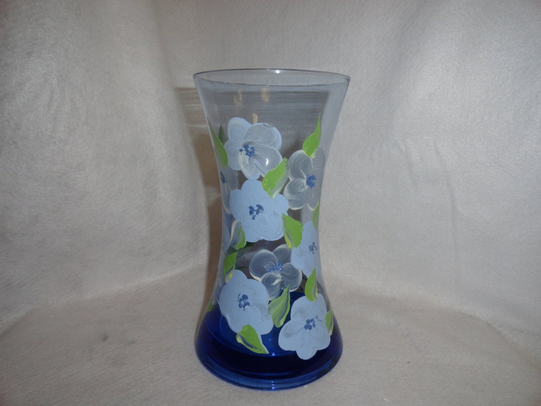 Hand Painted Hand Blown Art Glass Vase - Etsy