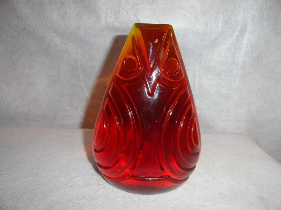 Blenko Tangerine Don Pendleton Owl Bookend - 1st Quality - New - Etsy