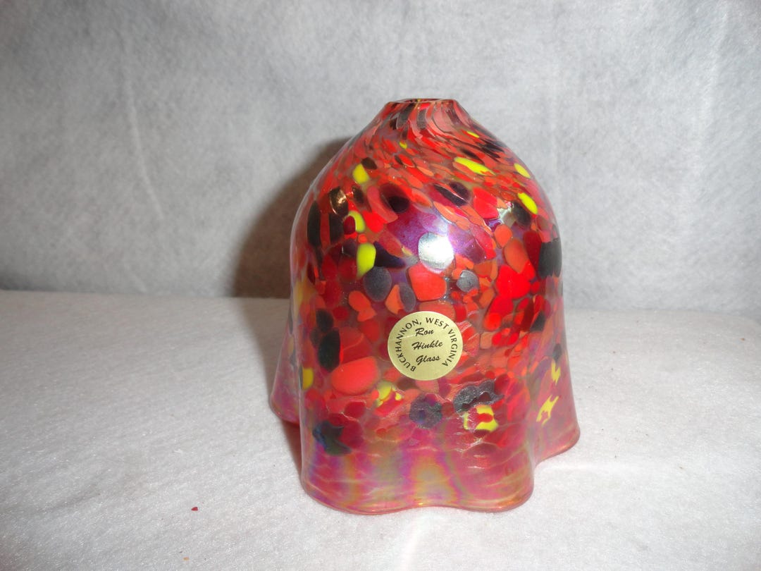 Ron Hinkle Iridescent Art Glass Lamp Shade - New - Etsy