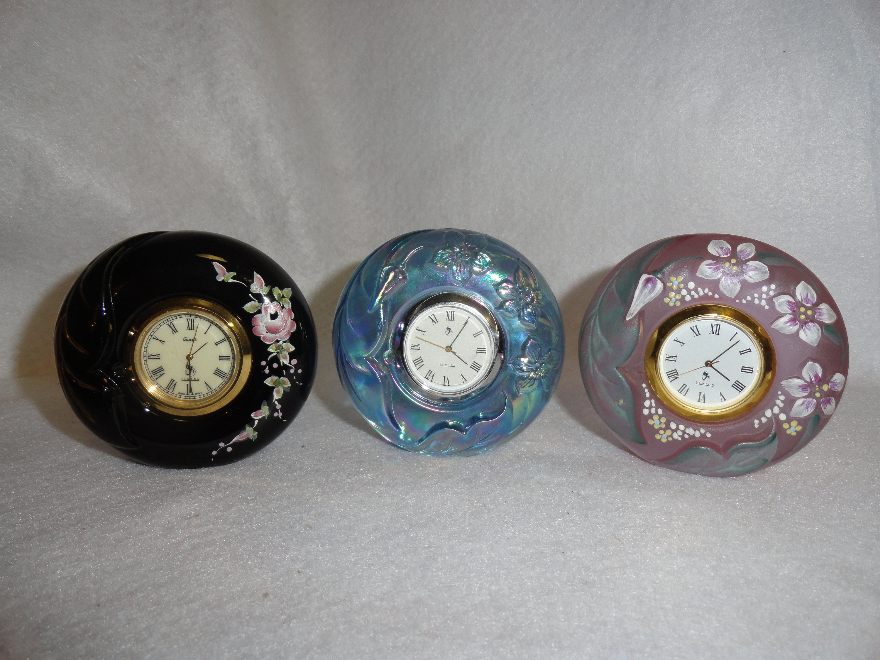 Collectibles Iridescent 3 Available Satin Choice of Fenton Mini Clocks ...
