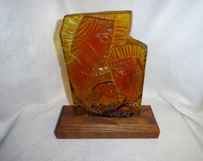 Vintage Blenko Holy Family Plaque - Etsy