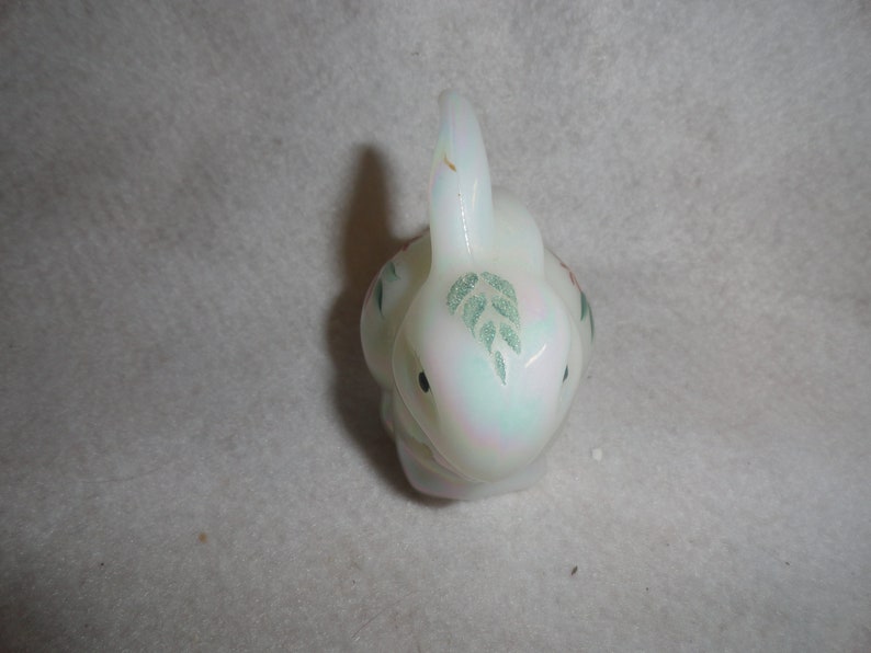 Fenton Hand Painted Pearly Bunny Rabbit Figurine - Etsy