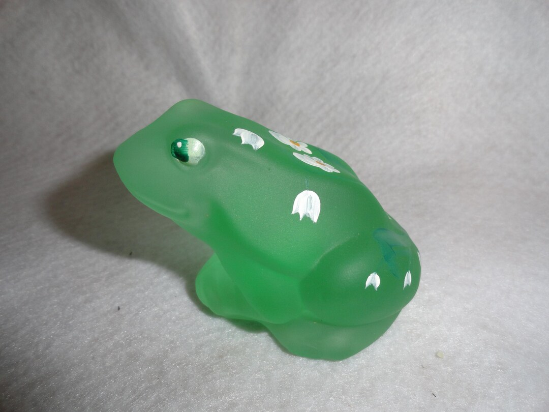 Fenton Hand Painted Satin Frog - Etsy