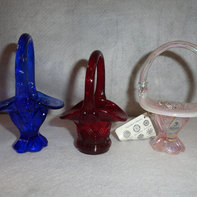 Fenton Glass Basket - Etsy