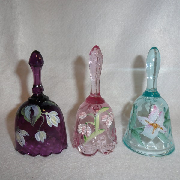 Fenton Hand Painted Bells - Etsy