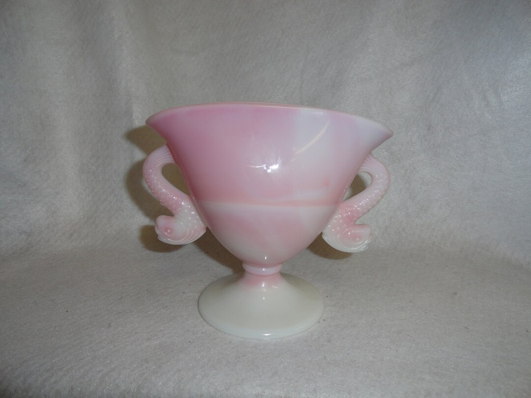 Fenton Rosalene Dolphin Handle Fan Vase - Etsy