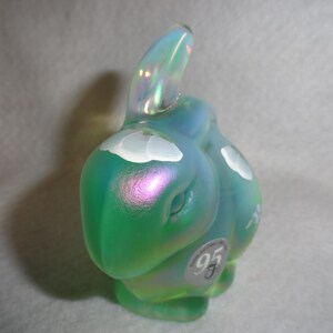 Fenton Iridescent Green Hand Painted Bunny Rabbit Figurine - Etsy