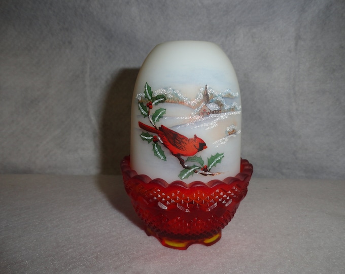 Fenton Cardinal in the Churchyard Limited Edition Fairy Lamp - Etsy