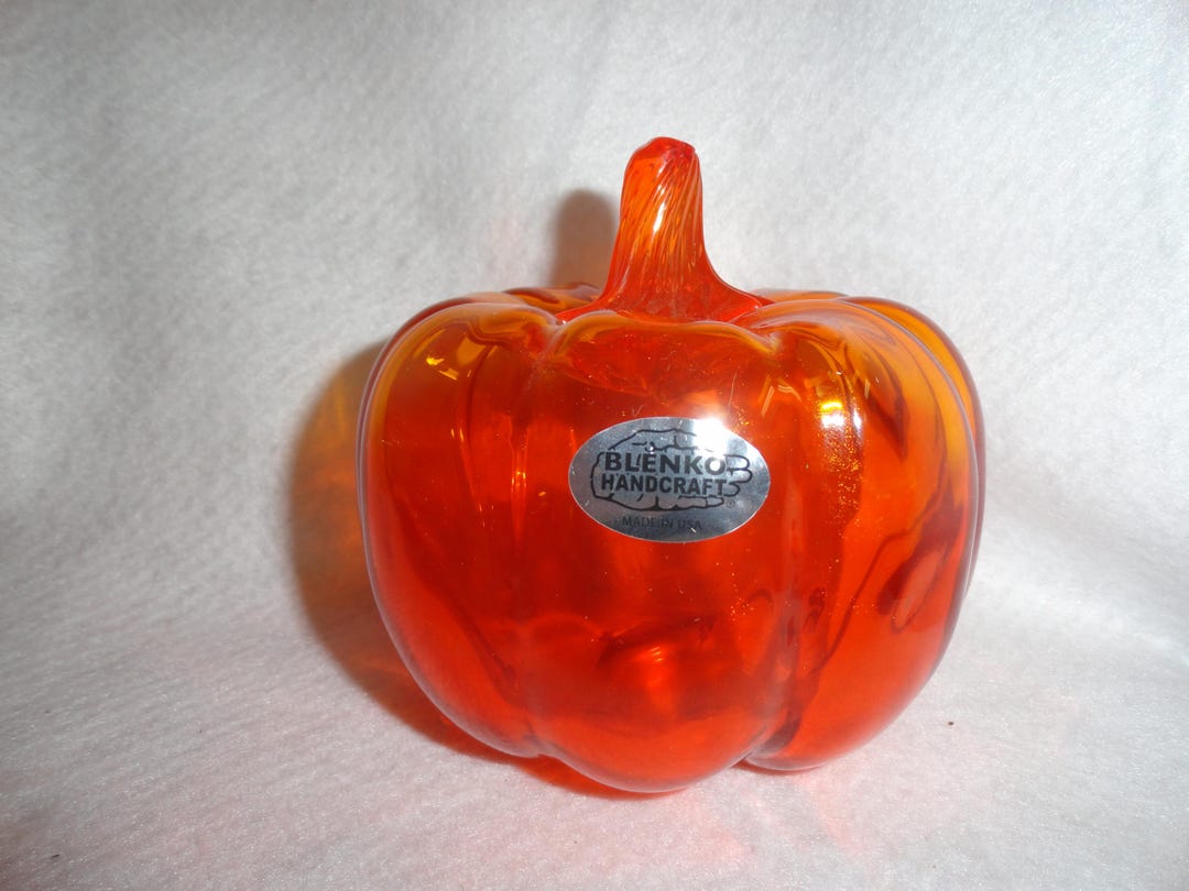 Blenko Small Art Glass Pumpkin - New - Etsy