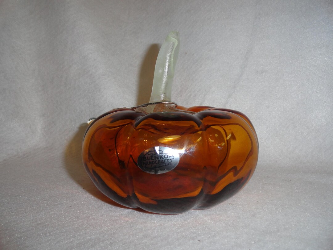 Blenko "unicorn" Pumpkin - Stem Glows! - Etsy
