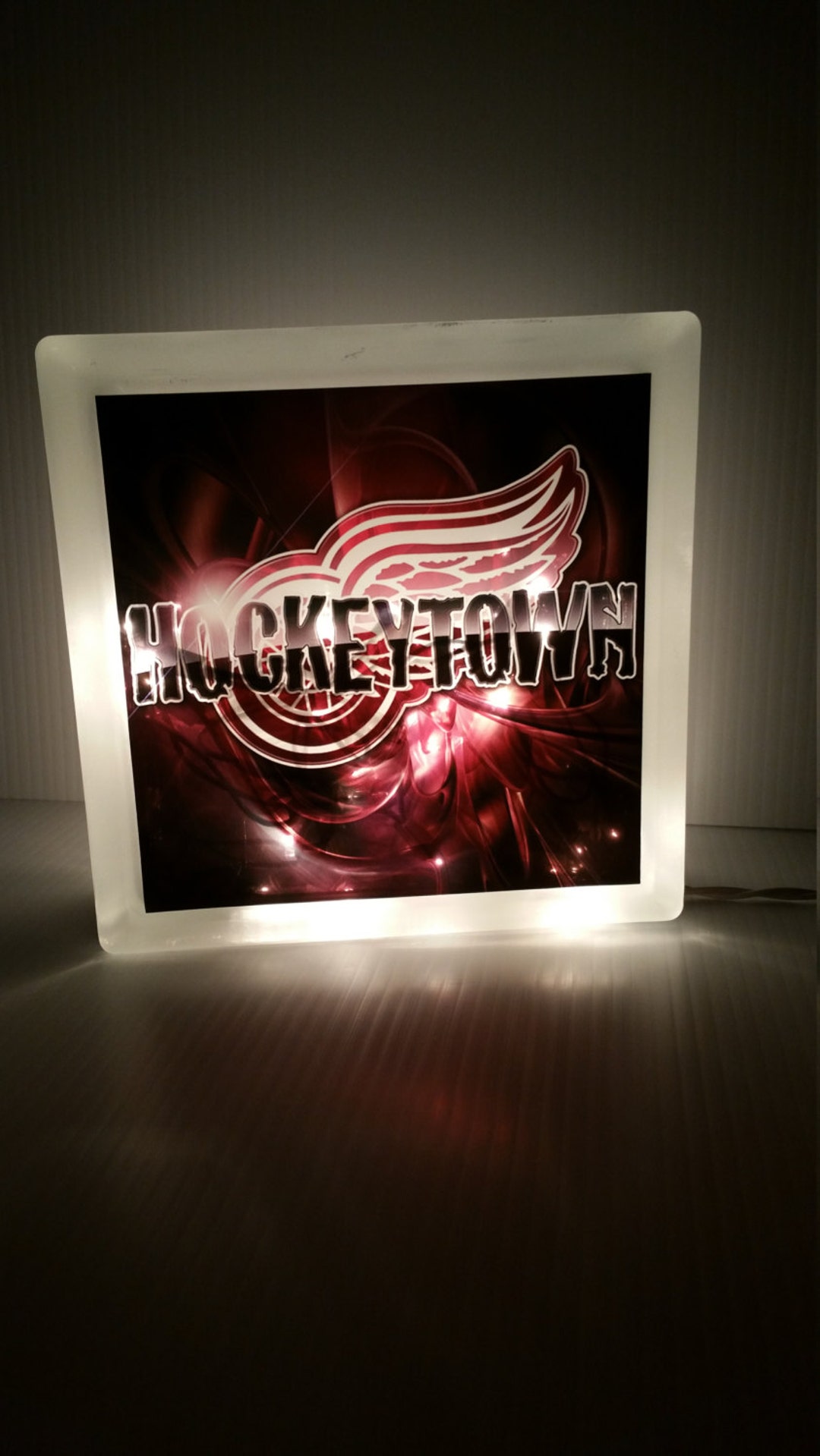 Detroit Red Wings Glass Block With Lights - Etsy
