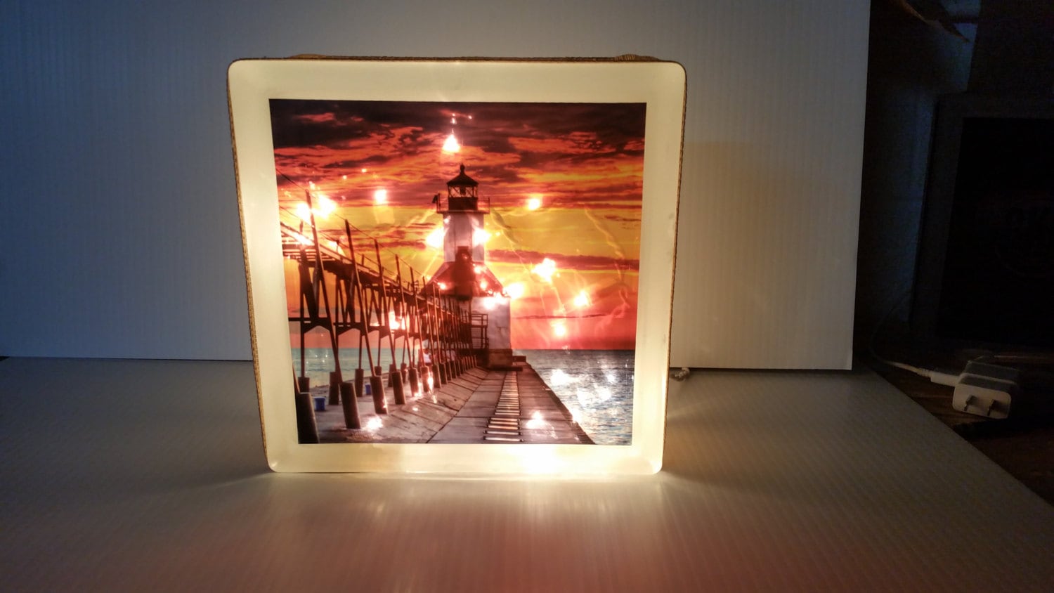 Glass Block of Saint Joseph Lighthouse Lake Michigan Sunrise - Etsy