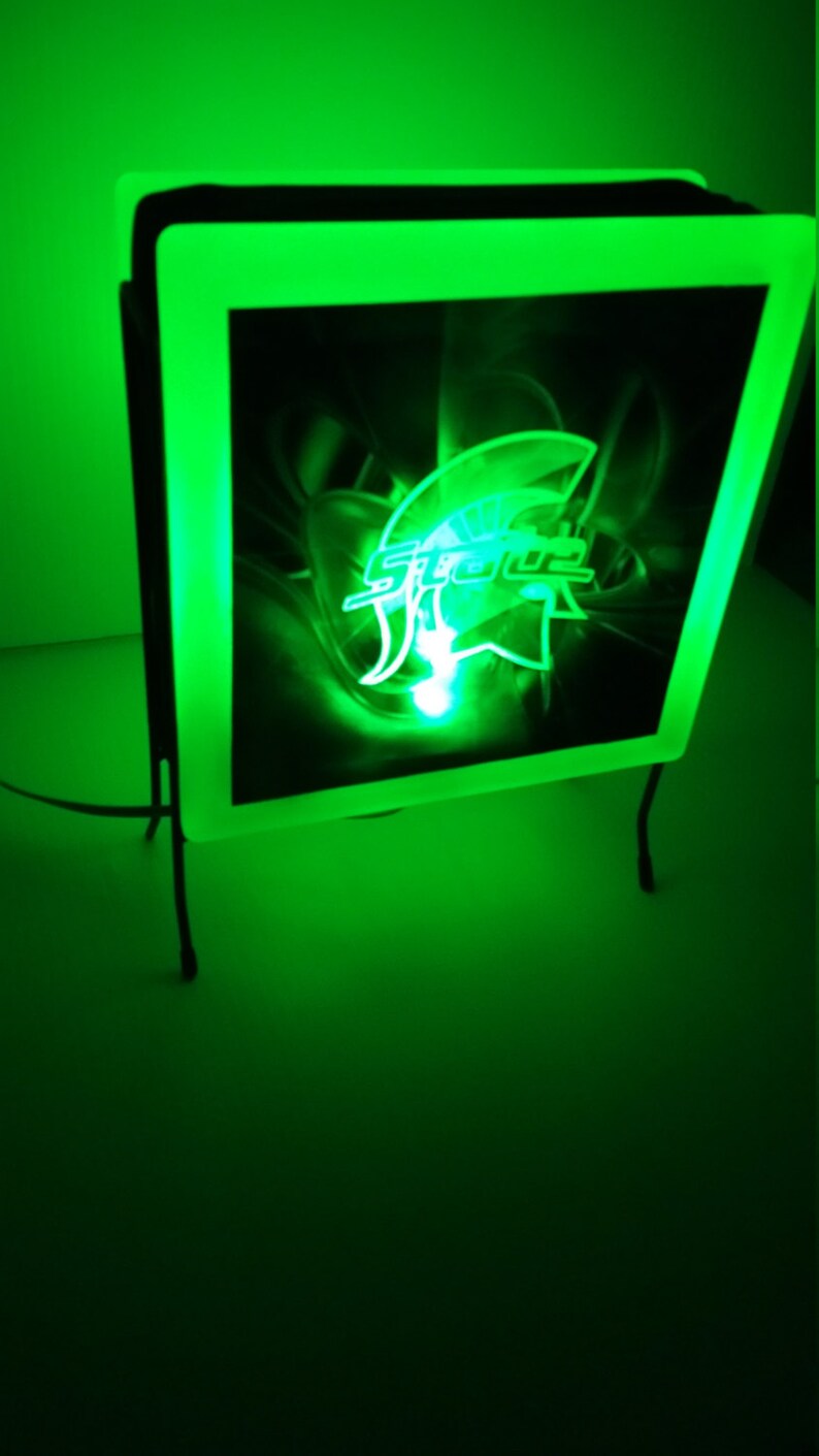 Michigan State Glass Block With Lights - Etsy