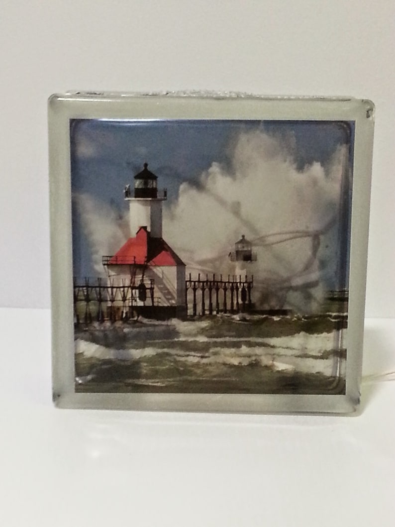 Glass Block of Saint Joseph Lighthouse Lake Michigan - Etsy