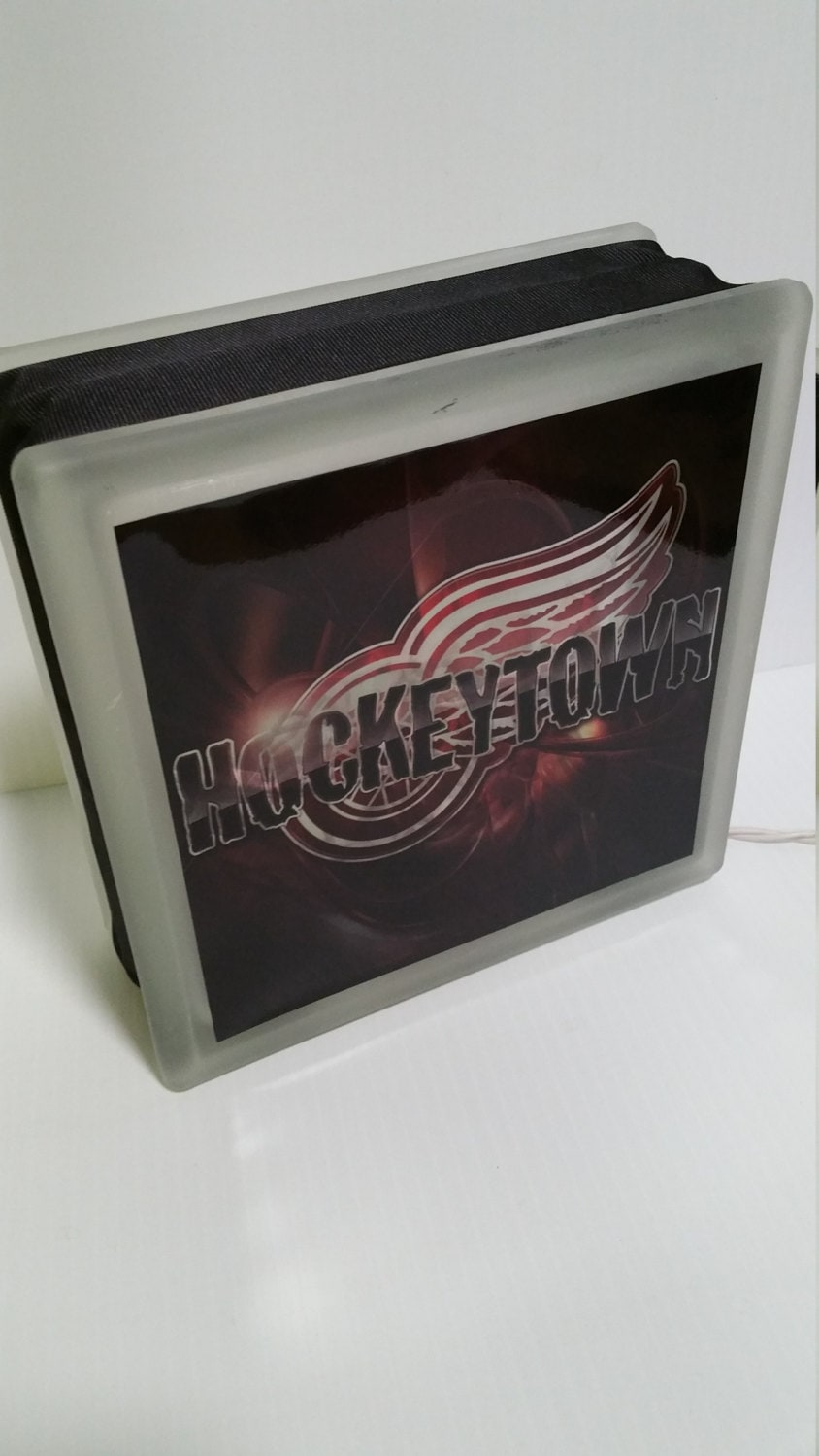 Detroit Red Wings Glass Block With Lights - Etsy