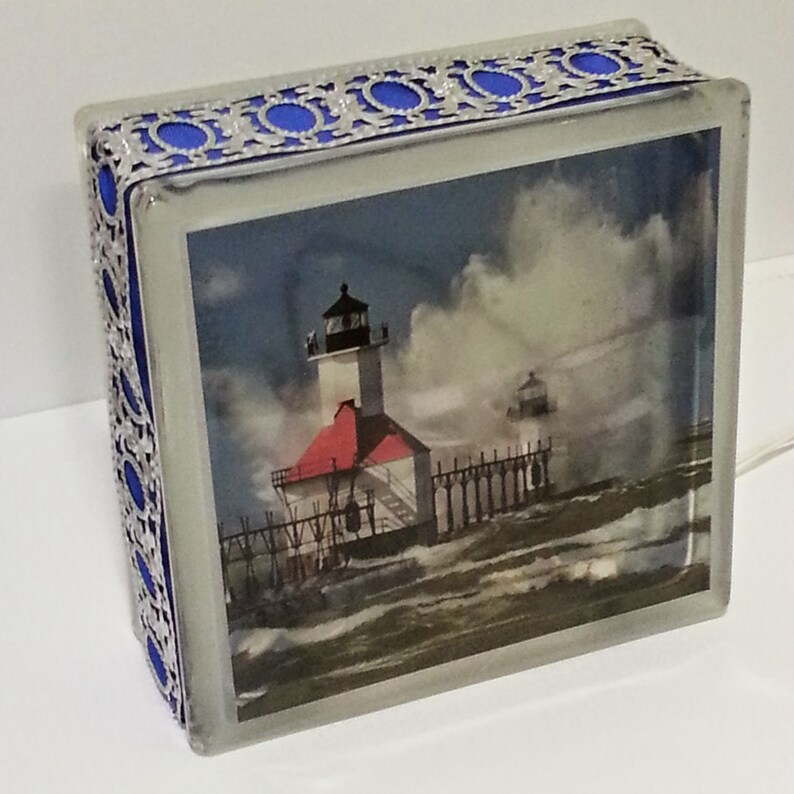 Glass Block of Saint Joseph Lighthouse Lake Michigan - Etsy