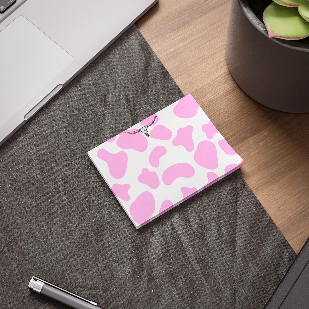 Pink Cow Print Post-it® Note Pads, Cute Stationery for Home Office ...
