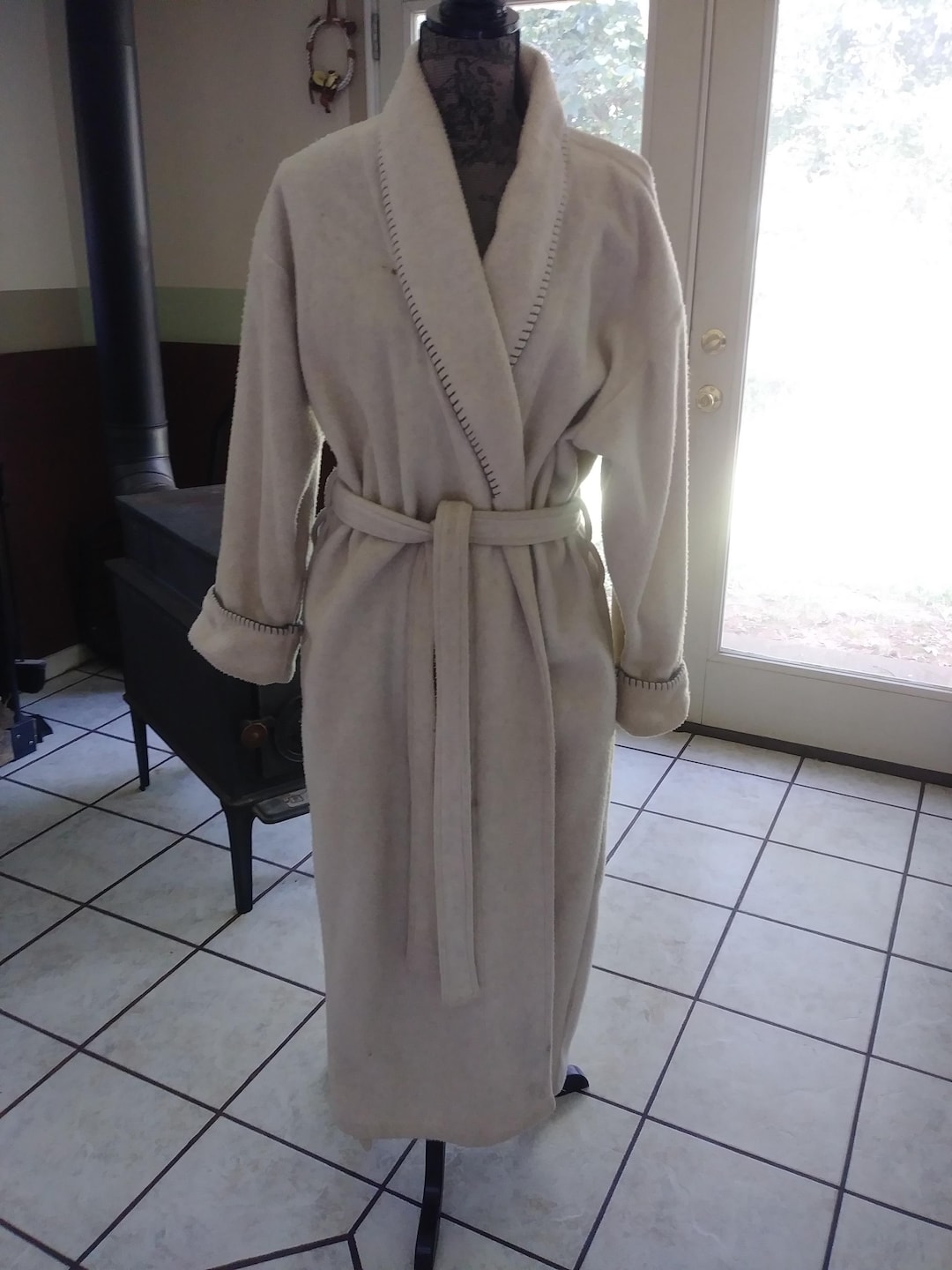 90's Victoria Secret Women's Winter Fleece Robe, Wrap-front Dark Gray ...