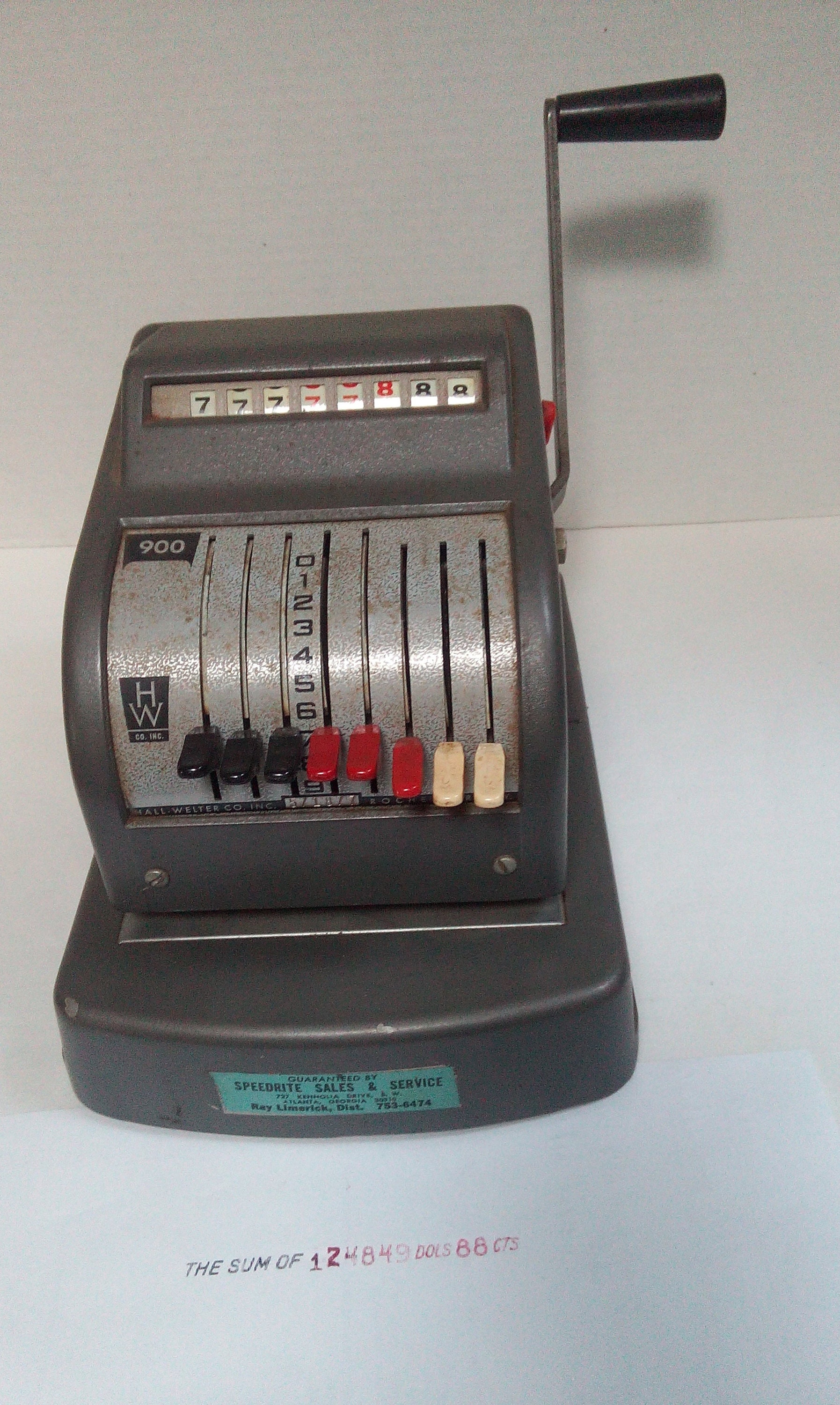 ON SALE Vintage Speedrite Checkwriter by Hall-Welter model | Etsy