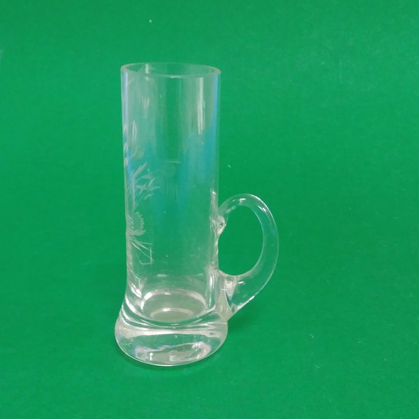 Etched Glass Tumbler With Handle Etsy