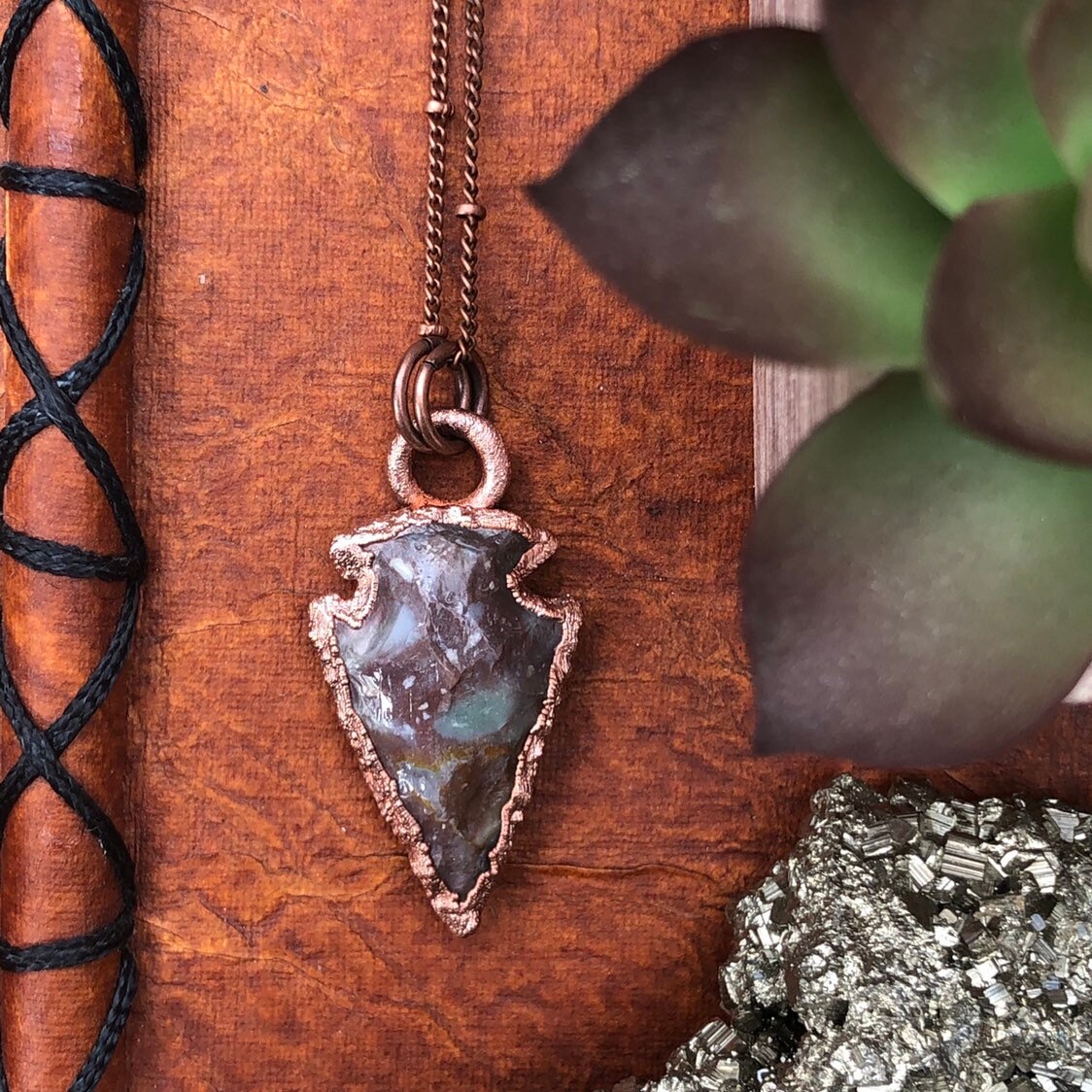 Electroformed Quartzite Arrowhead Necklace • Copper • Tribal ...