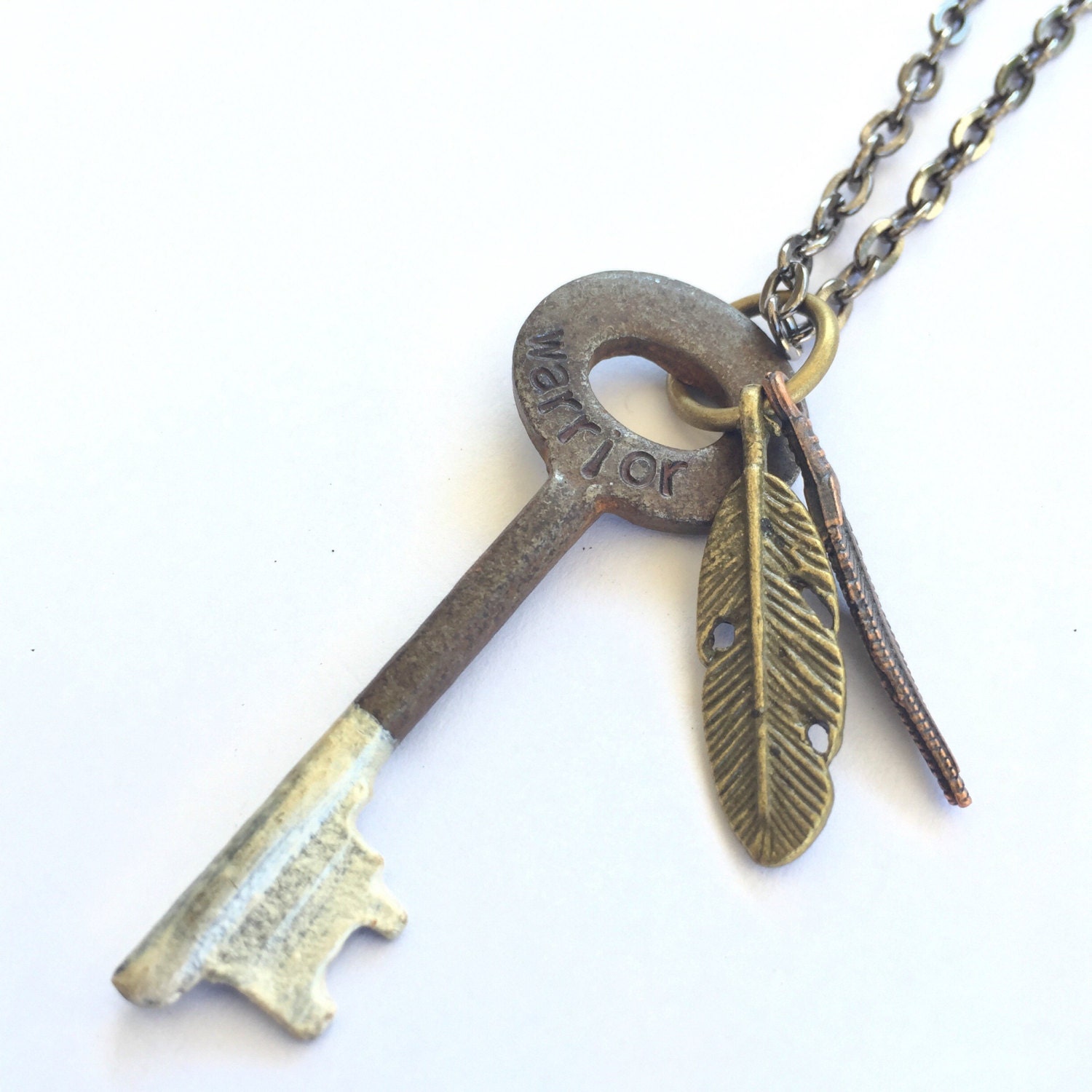 key necklace | hand stamped key | engraved key | skeleton key necklace ...