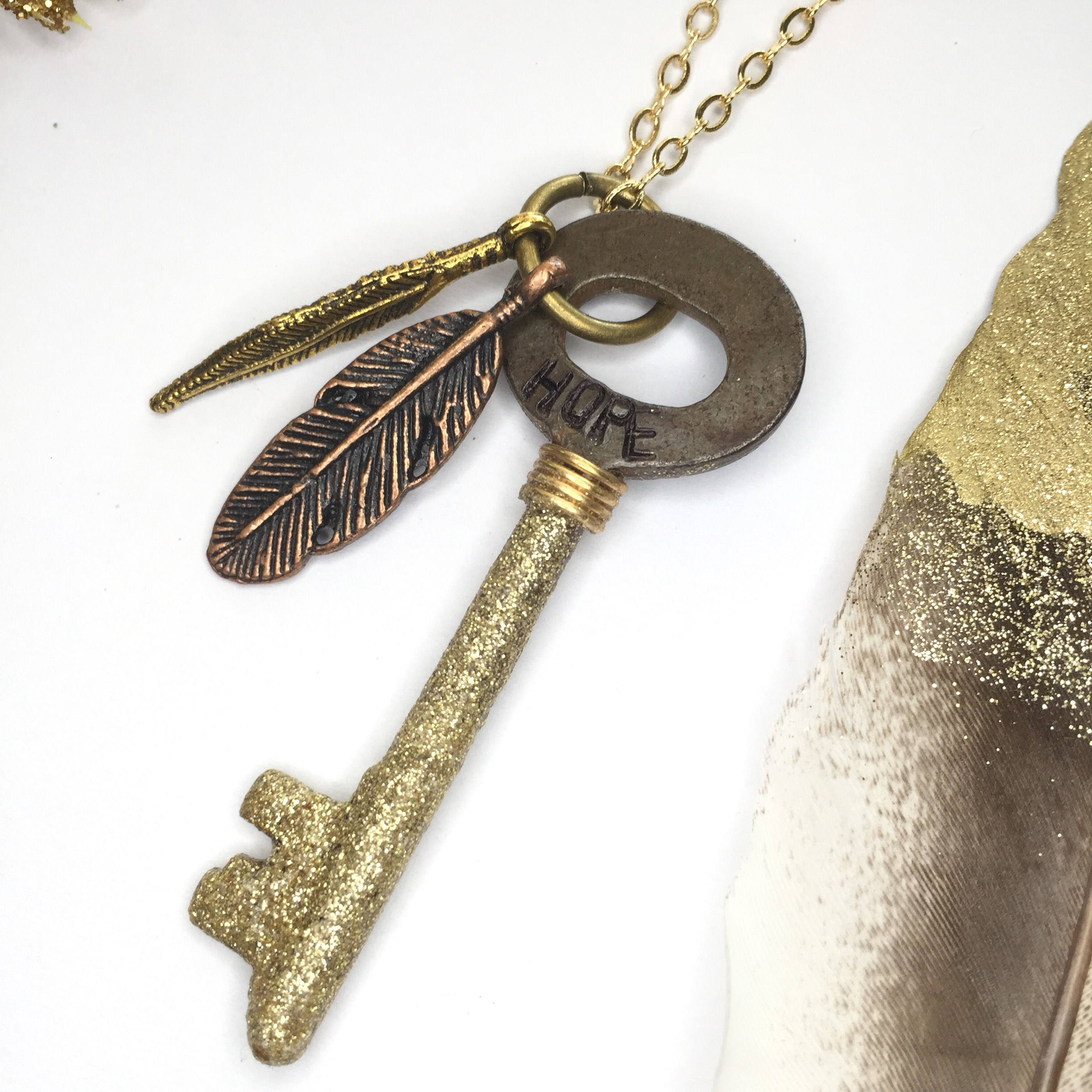 key necklace | hand stamped key | engraved key | skeleton key necklace ...