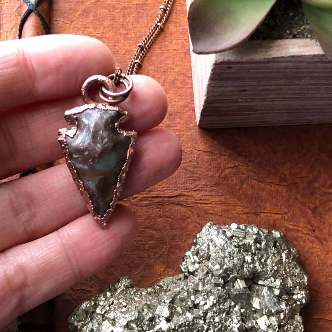 Electroformed Quartzite Arrowhead Necklace • Copper • Tribal ...