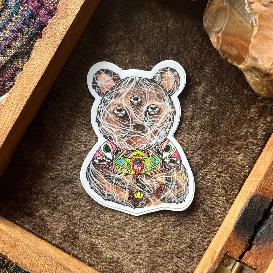 Shaman Bear Art Sticker: Psychedelic Visionary Earth Medicine - Etsy