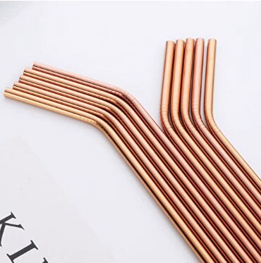 Reusable Straws Rose Gold Stainless Steel Straw Rose Gold Reusable ...