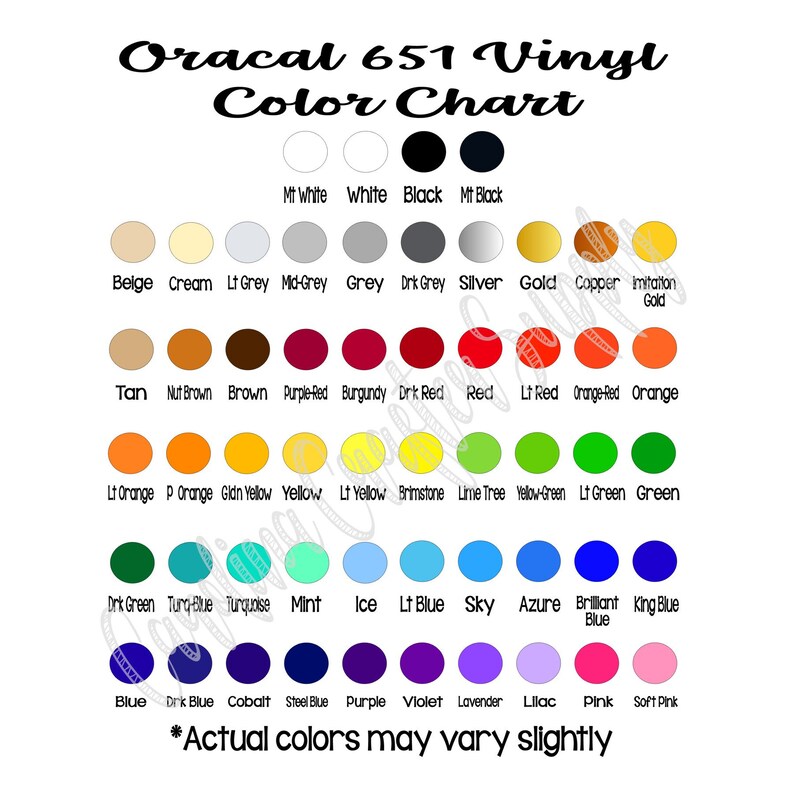 Oracal 651 Vinyl 4 Sheets 651 Vinyl Vinyl Variety Pack 651 | Etsy