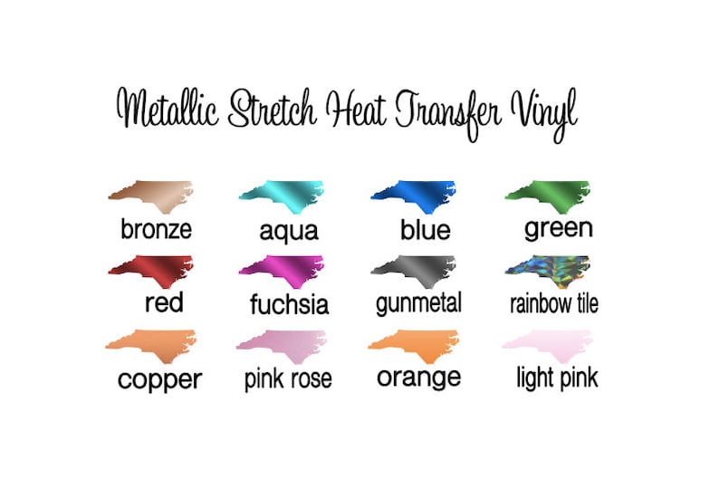 Heat Transfer Vinyl Metallic HTV Foil HTV Stretch Metallic - Etsy