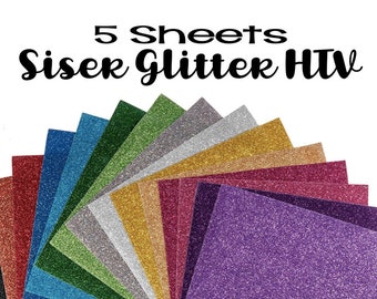 Siser Glitter HTV Heat Transfer Vinyl Sheets Siser HTV - Etsy