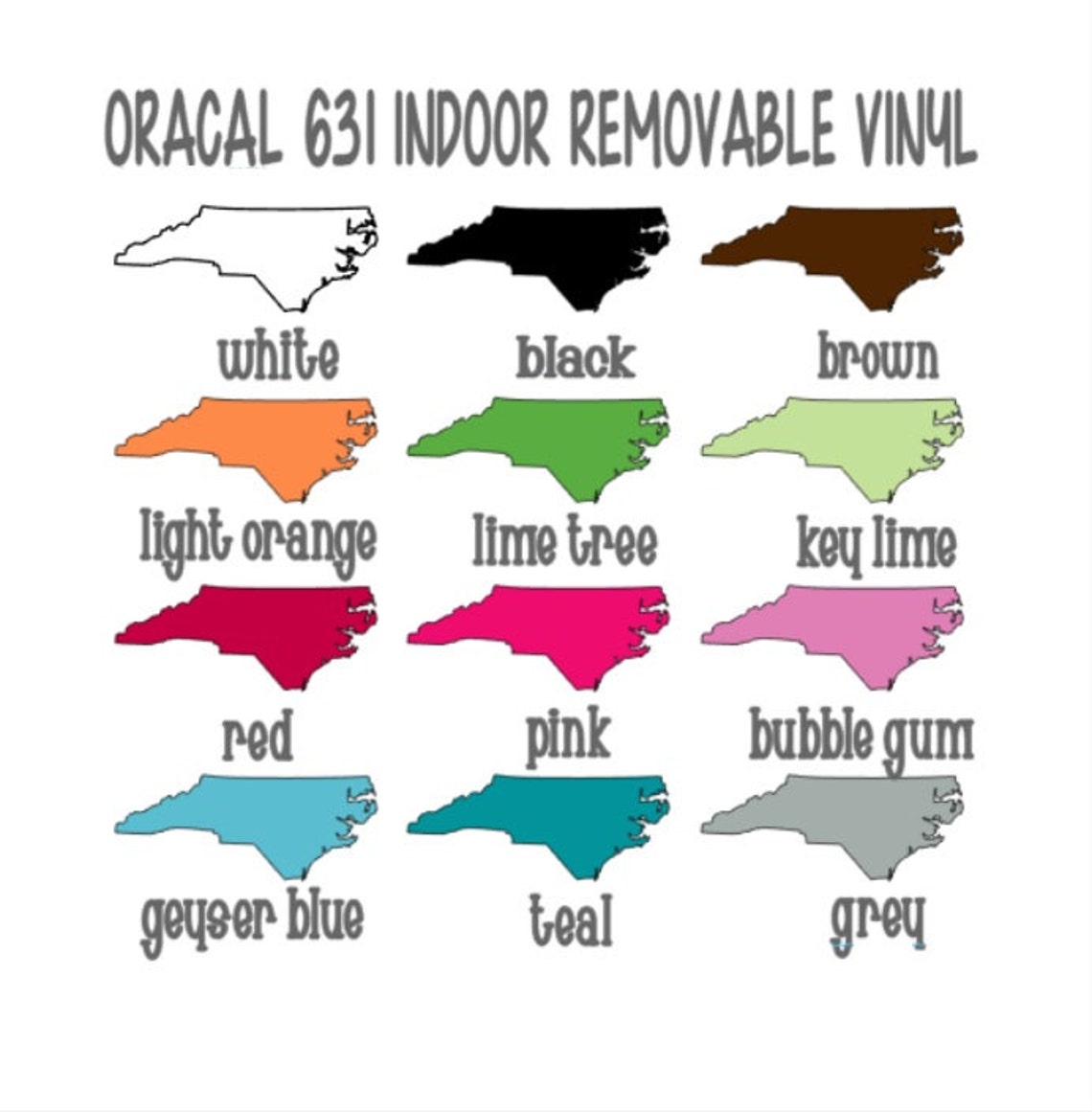 Oracal 631 Removable Adhesive Vinyl 12x12 Sheet Matte - Etsy