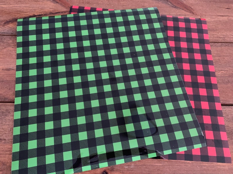 Buffalo Plaid HTV Christmas HTV Patterned HTV Black and Red - Etsy