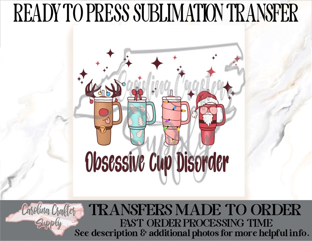 Christmas Stanley Sublimation Santa Sublimation Transfer Reindeer ...